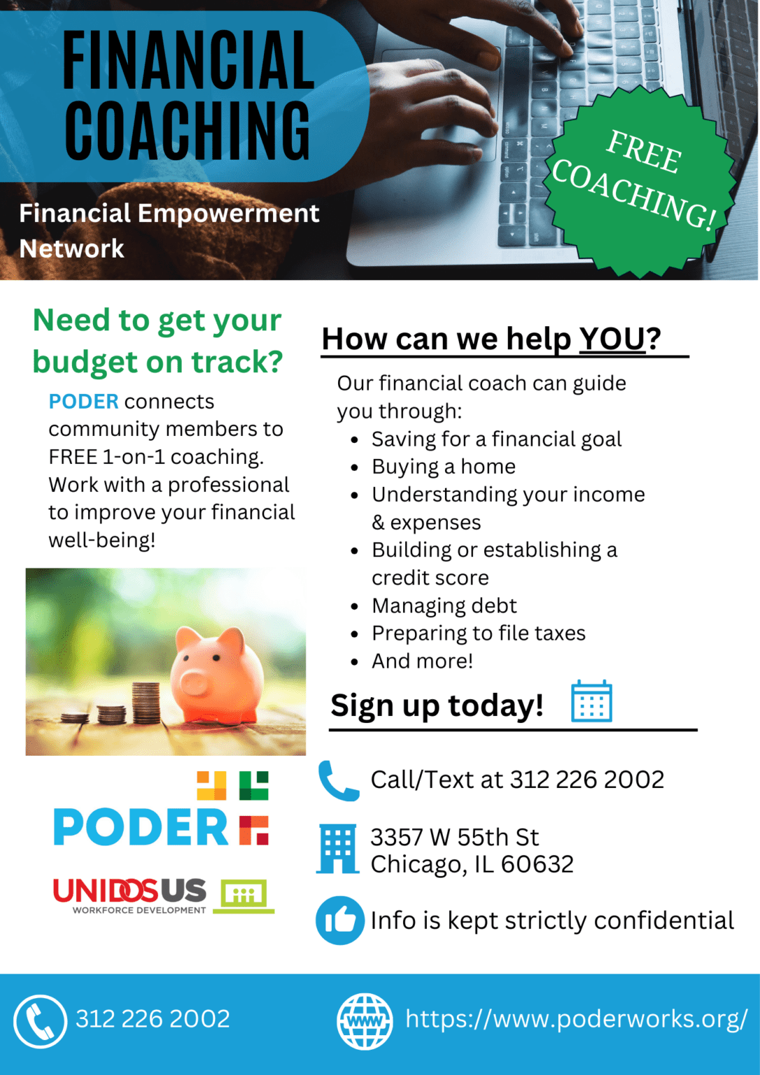 Did you know... PODER offers Financial Coaching? - PODER